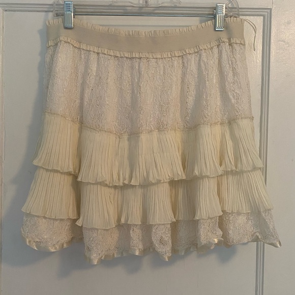 delusive | Skirts | Cream Colored Short Frilly Skirt Size L | Poshmark
